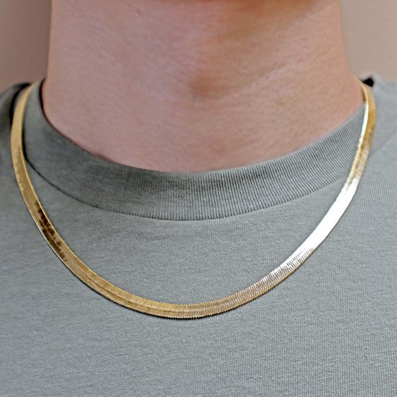 TB CHAIN COLLECTION | Jewelry | 4mm New 4k Gold Plated Herringbone ...